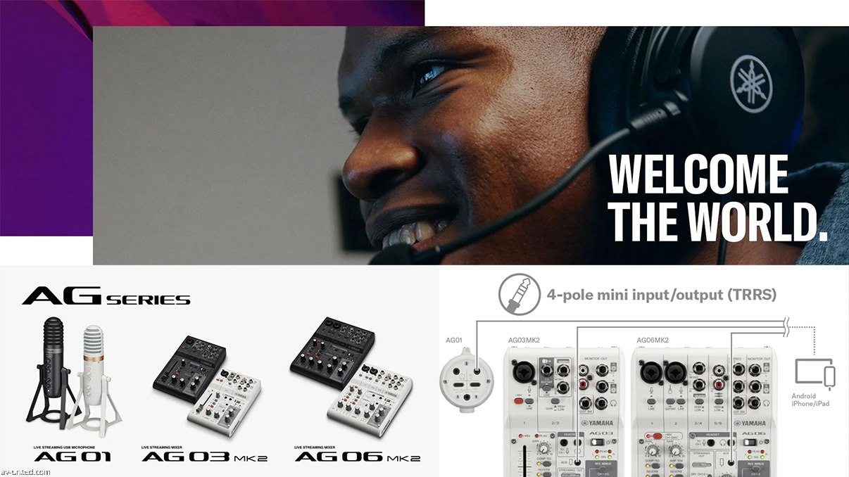 Yamaha AG03MK2 LSPK Live Streaming Pack Mixer, Microphone & Headphones