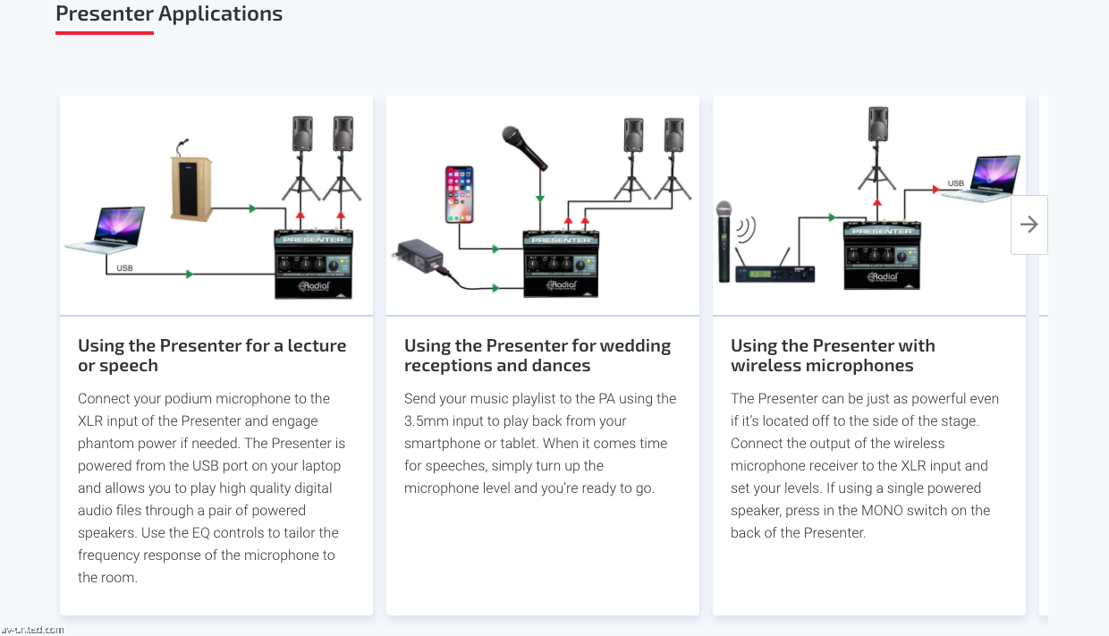 Radial Engineering Presenter Audio Presentation Mixer