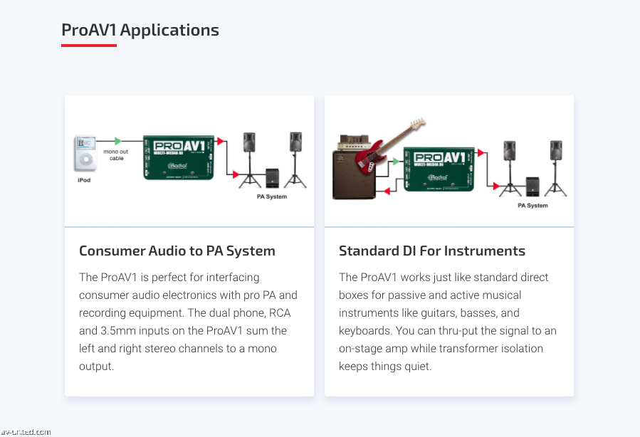 Radial Engineering ProAV1 Multimedia Direct Box