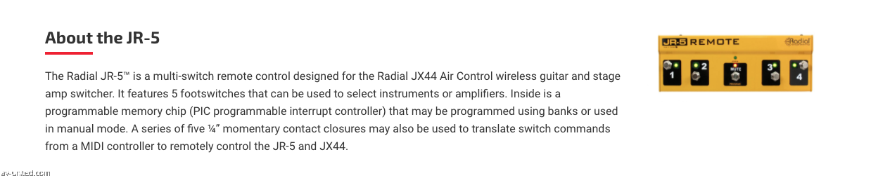 Radial Engineering JR-5 Multi-switch remote