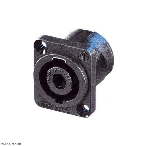 Neutrik NL4MP 4 pole chassis connector, black D-size flange ...