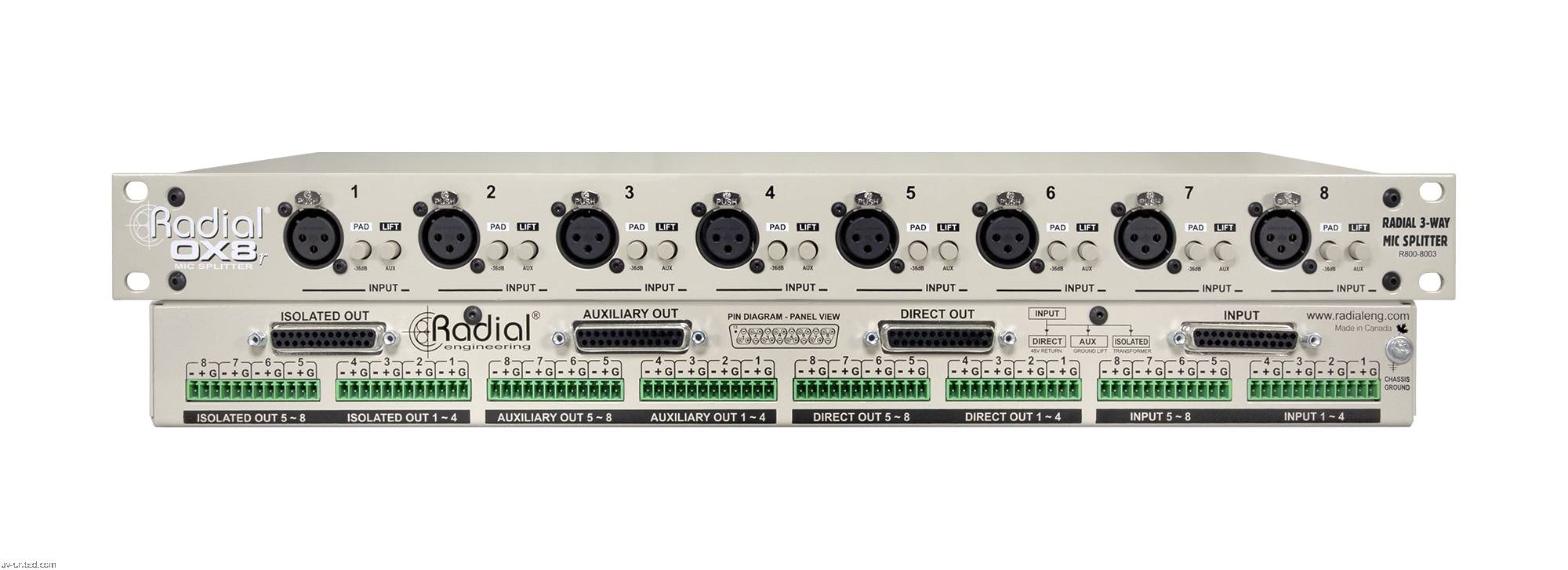 Radial Engineering OX8j 8-channel Microphone Splitter