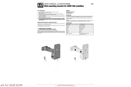 LD Systems CURV 500 WMB W Wall Mounting Bracket for CURV 500 Satellites ...