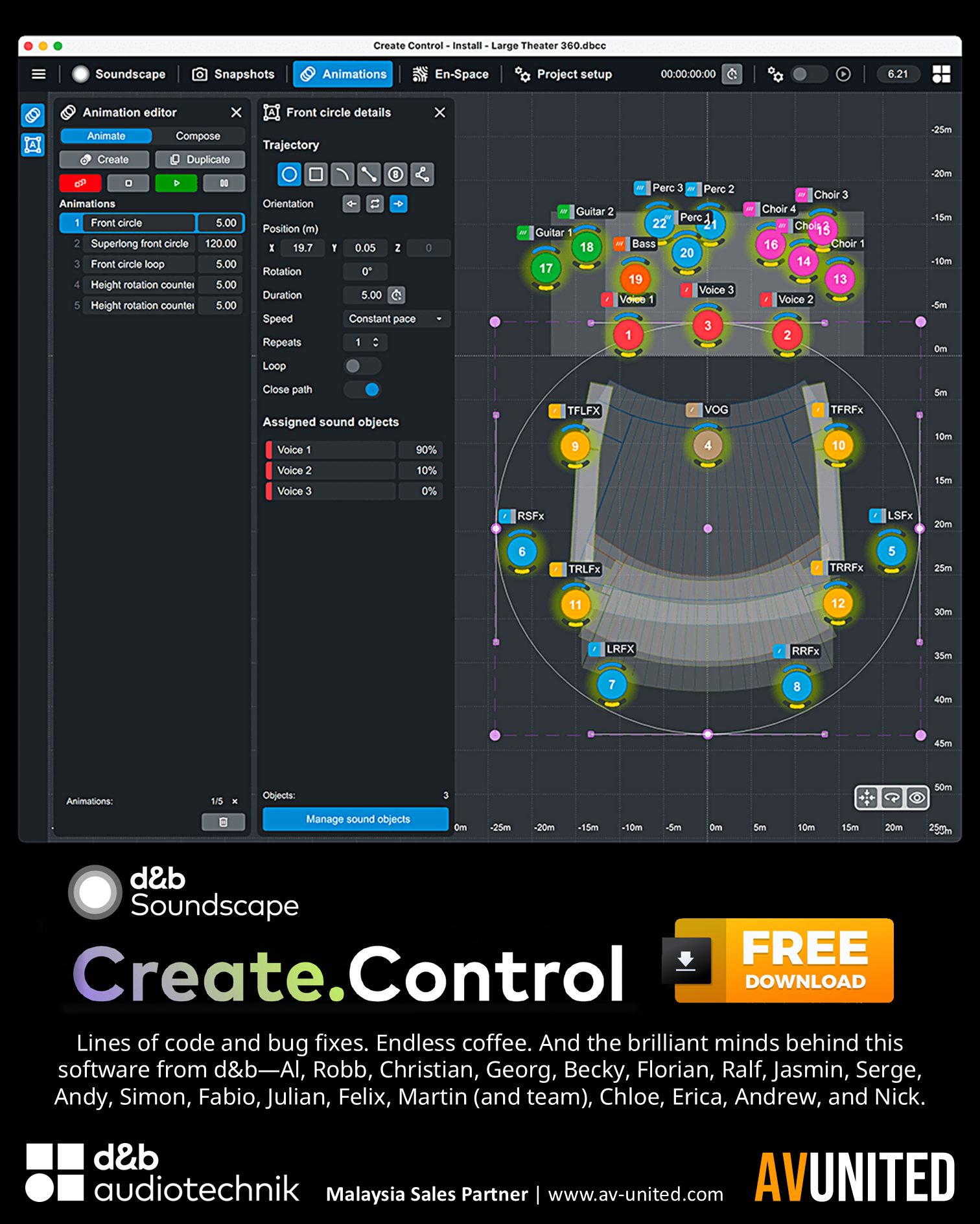 d&b audiotechnik releases free Soundscape control software: Create.Control